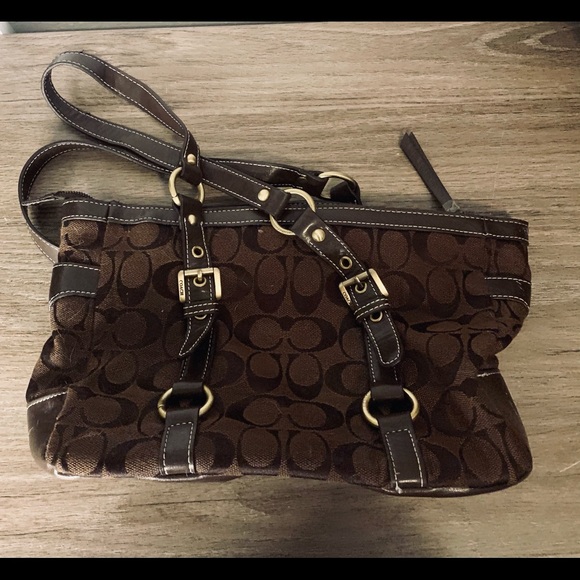 Coach | Bags | Authentic Coach Chocolate Brown Signature Bag | Poshmark